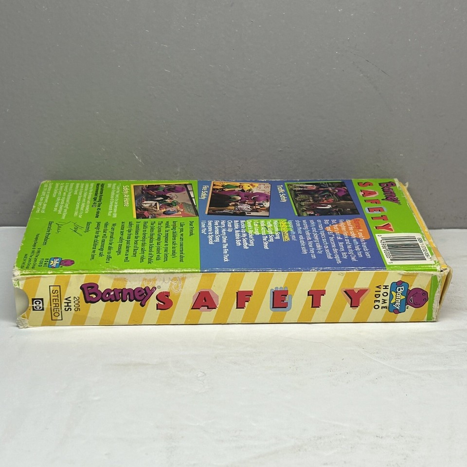 Barney & Friends Safety VHS 1995 Video Tape VTG Kids Sing Along Songs ...