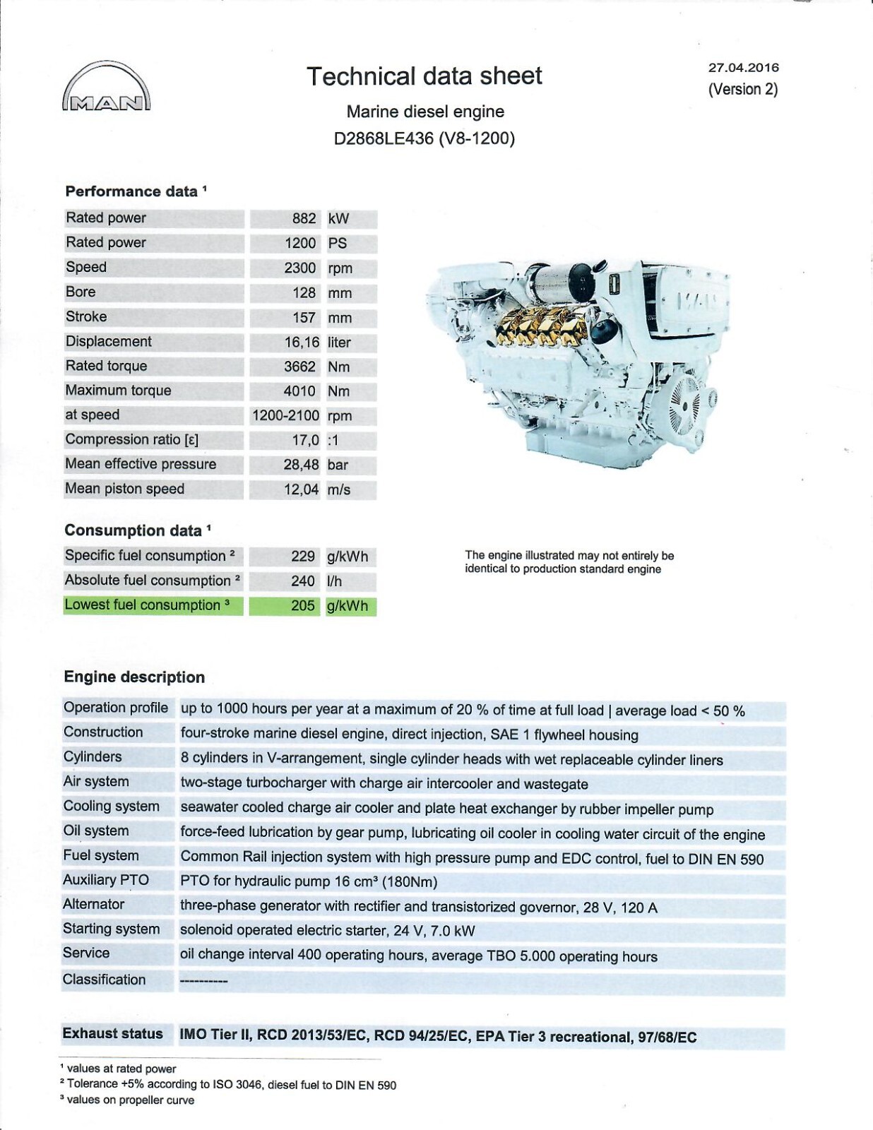 MAN D2868 LE436, Marine Diesel Engine, V-8 1200 HP @ 2300 RPM | eBay