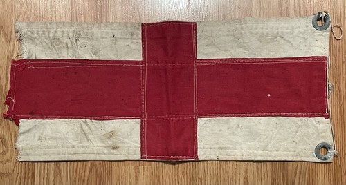 Vintage WWII Era Red Cross First Aid Flag 20.5”x9” Red White Panel ...