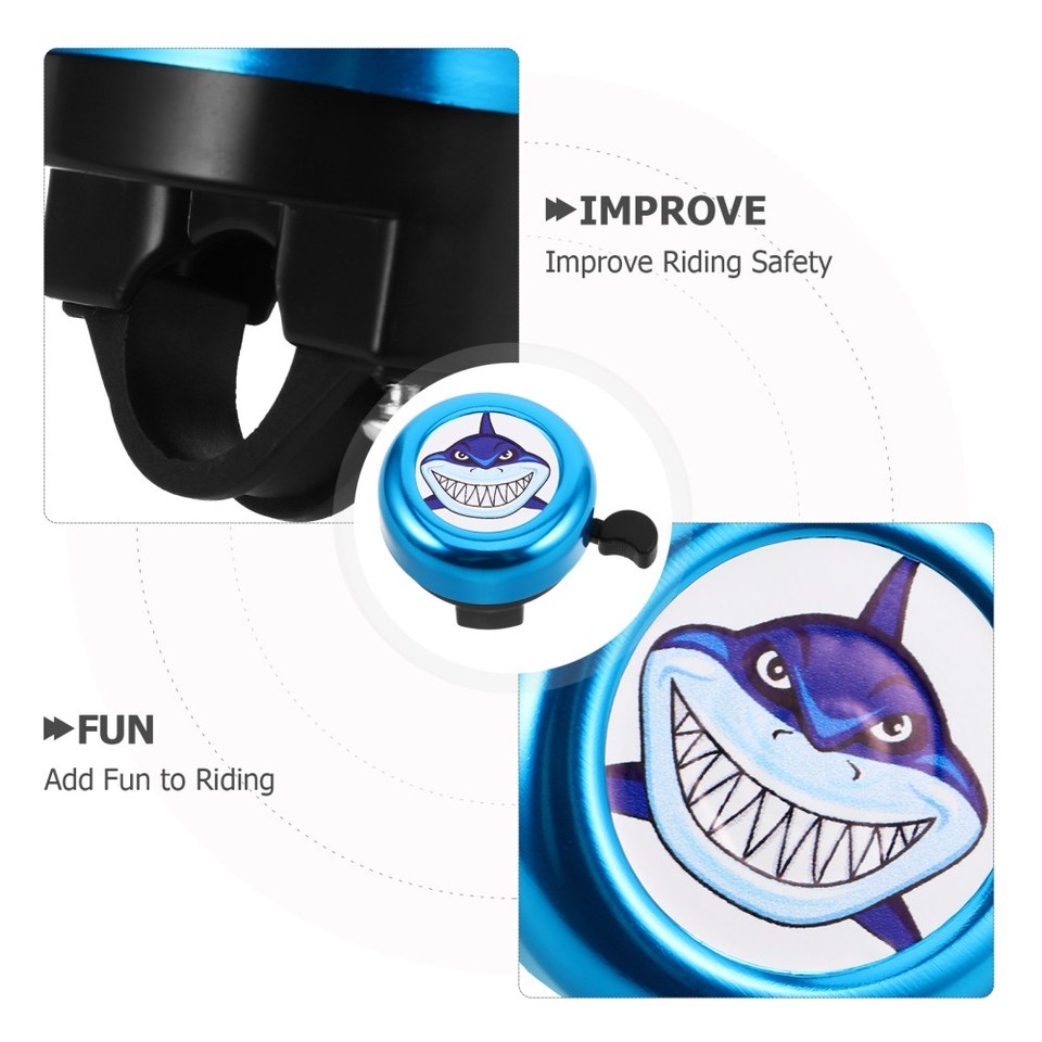 10PCS Kids Bike Bell Loud: Children Bike Supplies - Shark Pattern ...