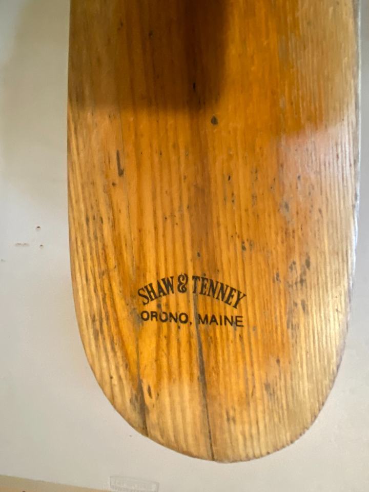 Vintage Shaw & Tenney Wooden Orono, Maine Kayak, Canoe Paddle 65" | eBay