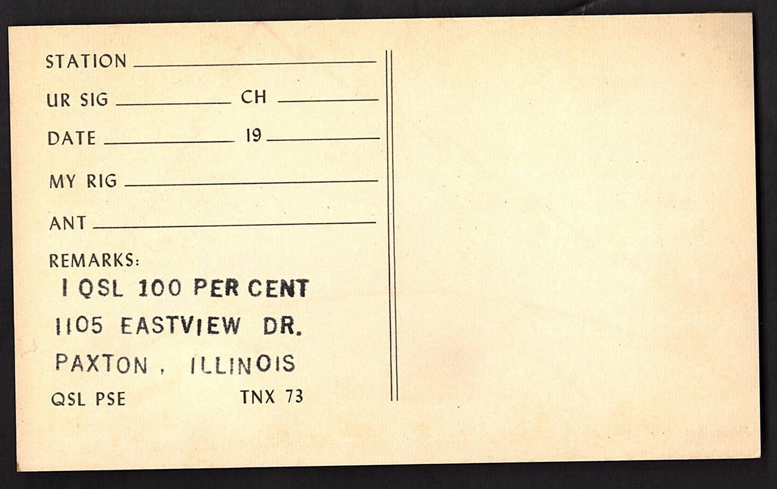 QSL QSO RADIO CARD "KNH 0542/Larry/Sharon Huggins", Olathe, KS (Q1780 ...