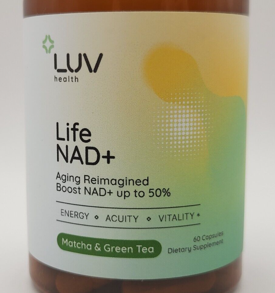 LUV Health Life NAD+ 60 Capsules - NAD Aging Reimagined Boost Energy ...
