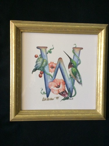 Deb Collins framed alphabet letter W with hummingbird | eBay