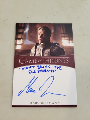 Game Of Thrones Iron Anniversary Auto Marc Rissmann "Didn't Bring ...