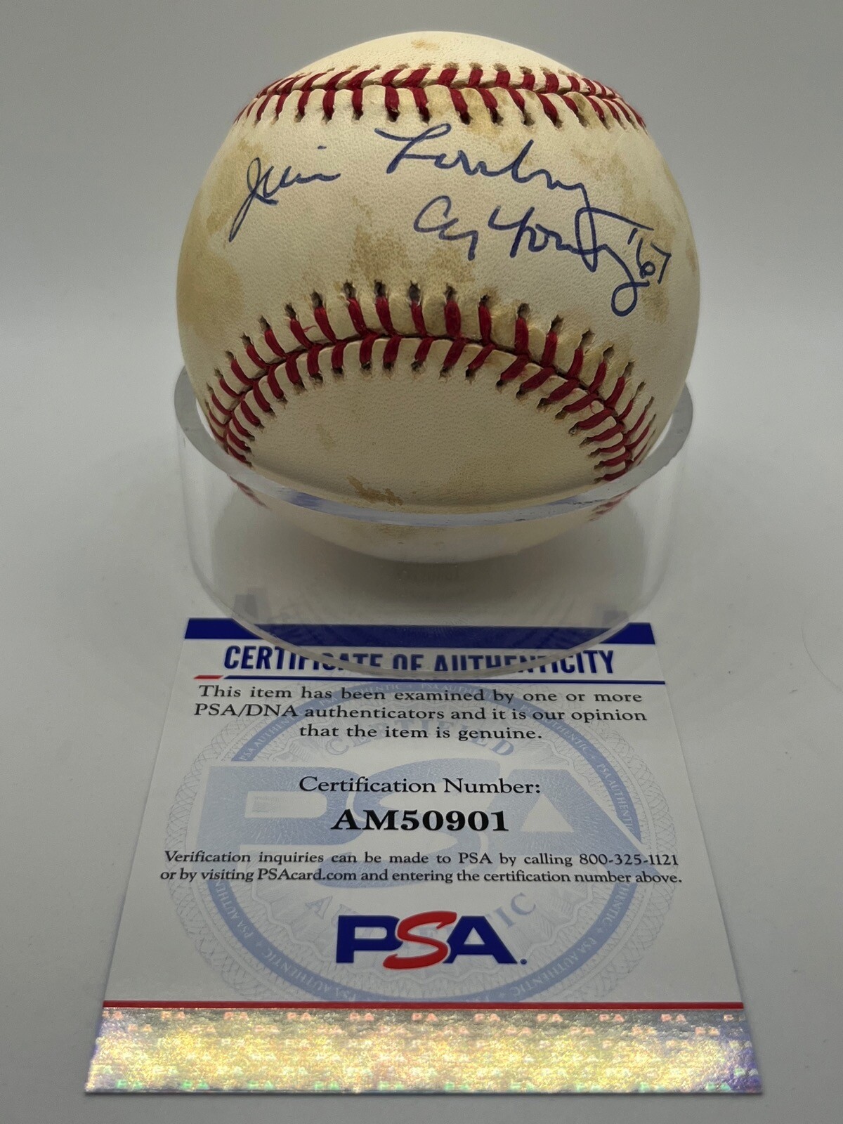 Jim Lonborg CY Young '67 Red Sox Signed Autograph OMLB Baseball PSA DNA ...