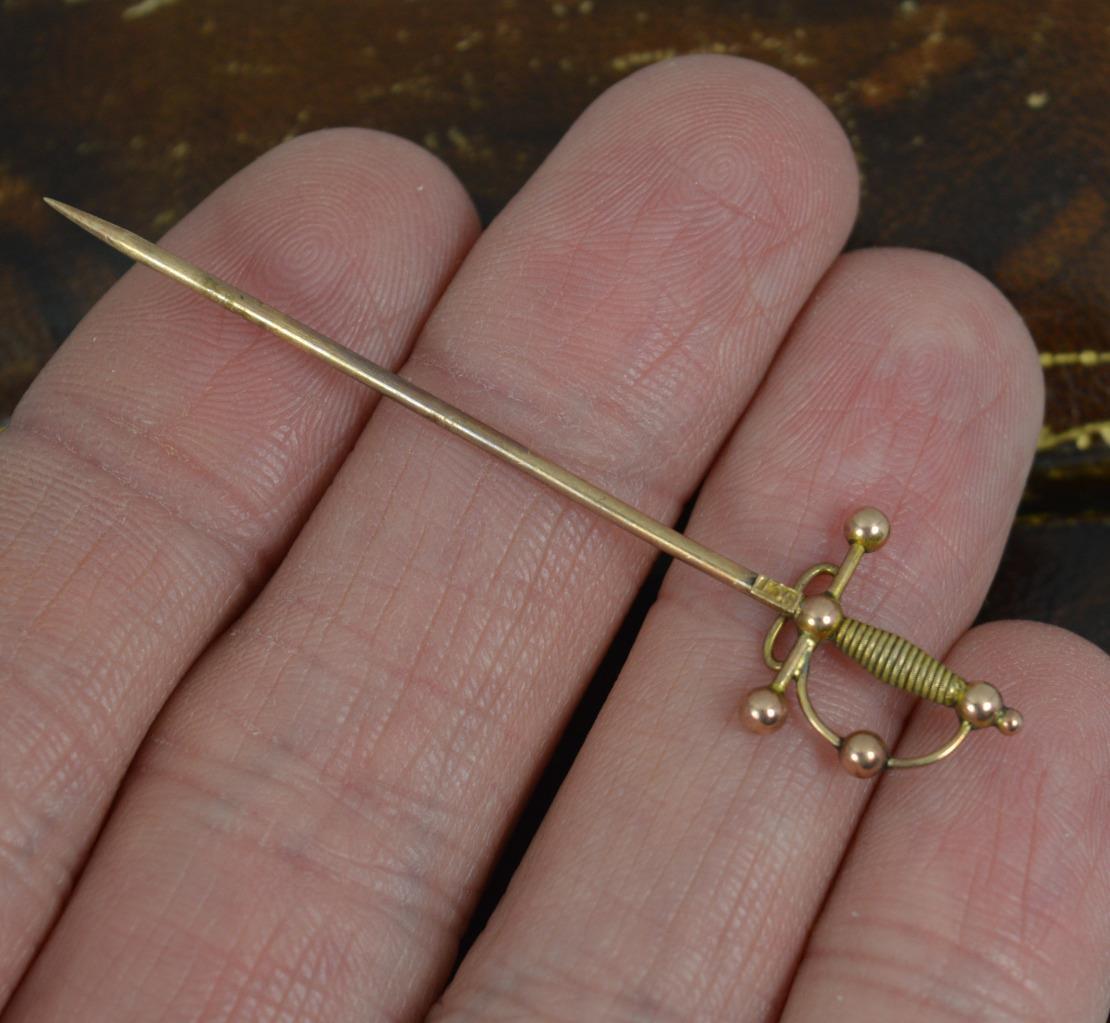 Rare Novelty Victorian 9ct Rose Gold Sword Shape Stick Tie Pin | eBay UK