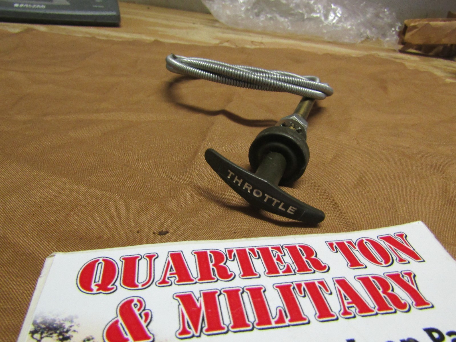 T-handle Throttle Cable Horizontal letters NOS Fits Willys M38 M38A1 ...