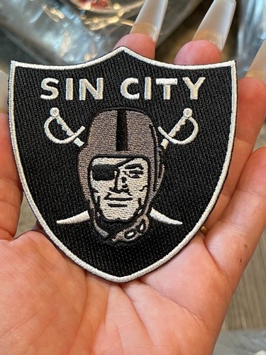 (1) NFL OAKLAND RAIDERS LOGO PATCH Sin City Patch IRON-ON Raiders | eBay