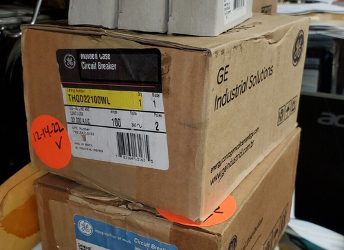 BRAND NEW IN BOX GE CAT# THQD22100WL 100A, 2P, 240V, 22KAIC CIRCUIT ...