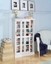 White Finish Wooden Media Storage Cabinet CD DVD VHS Organizer Tower ...
