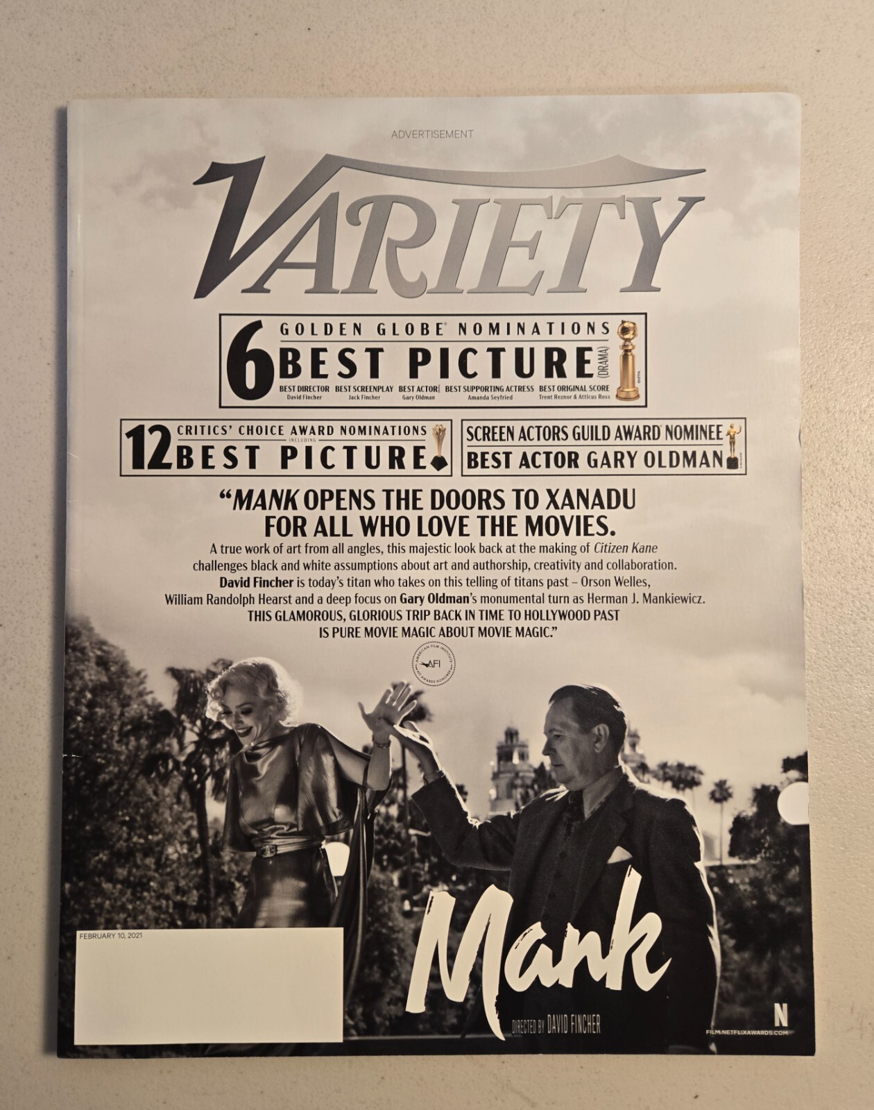 VARIETY magazine February 10 2021 Kenan Thompson Frank Grillo Malcolm ...