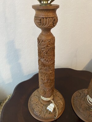 Wood Carved Lamps | eBay