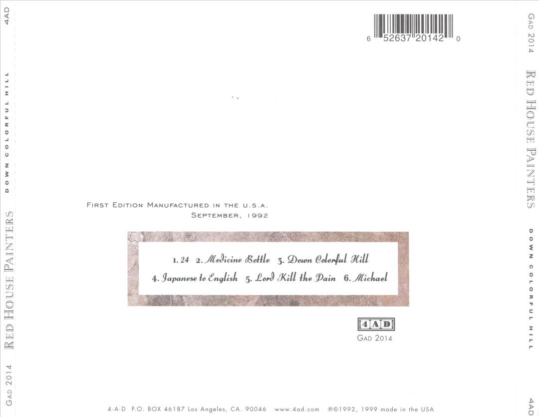 RED HOUSE PAINTERS DOWN COLORFUL HILL NEW CD 652637201420 | eBay
