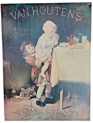 Van Houten's Cocoa Metal Advertising Desperate Sign CO. Ohio NEW ...