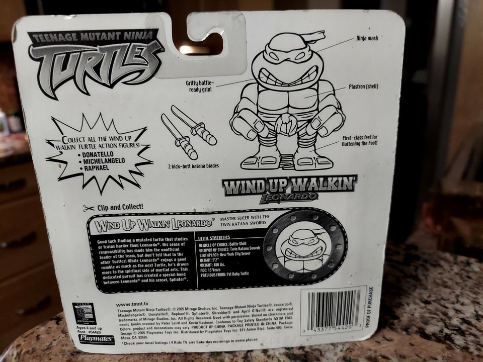 2005 TEENAGE MUTANT NINJA TURTLE WIND UP WALKIN " LEONARDO " (NIP) | eBay
