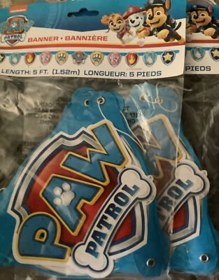 Set Of 2 NEW PAW PATROL Banners Jointed Blue 5 Feet Each. | eBay