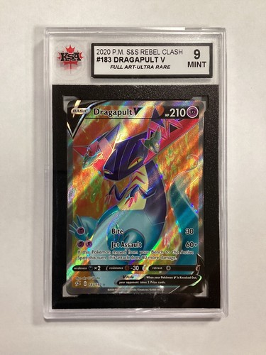 2020 Pokémon Rebel Clash 183/192 Dragapult V Full Art Ultra Rare KSA 9 ...