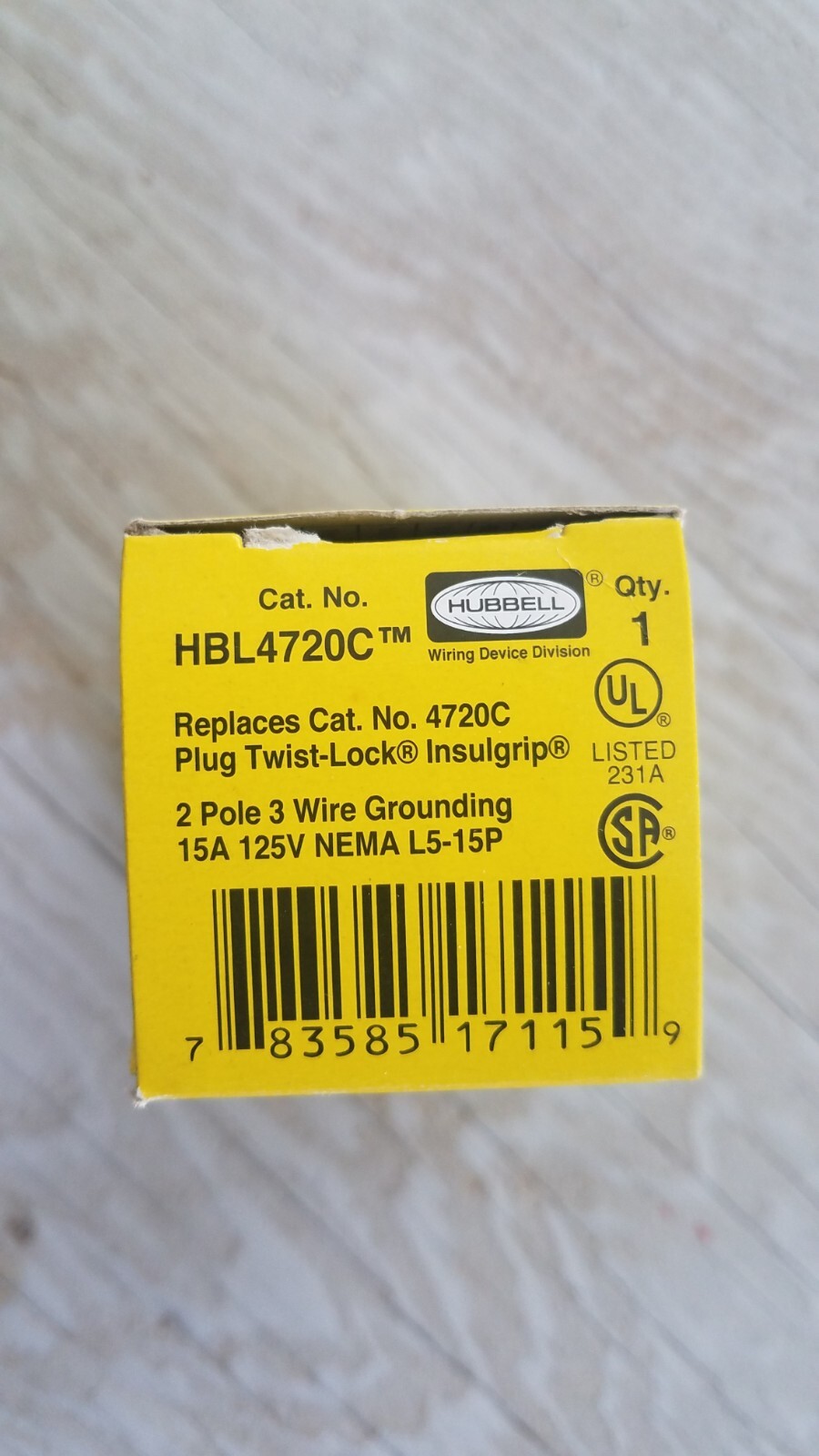 Hubbell HBL4720C Locking Plug, Vari-Size Cord Grip 15A 125V 2 Pole 3 ...