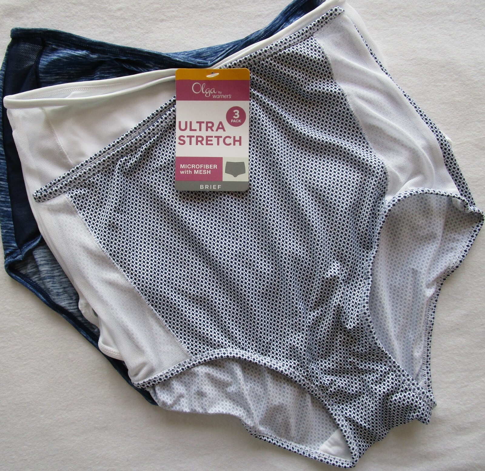 3 Pack OLGA ULTRA STRETCH BRIEF Panties Underwear GS1603P Women Medium ...