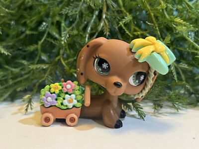Littlest Pet Shop Monopoly No# Lps Authentic Dog Daschund Green Flakes ...