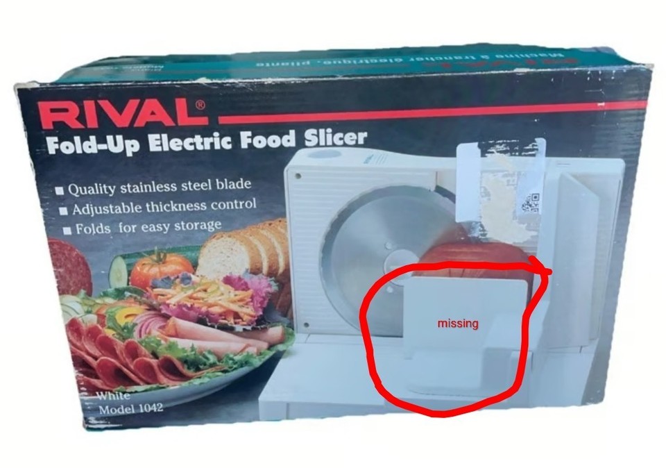 VTG Rival Fold-Up Electric Food Slicer Model 1042 Compact Meat Deli ...