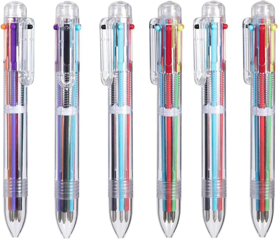 6 Pack Multicolor Pens 0.5Mm 6-In-1 Retractable Ballpoint Pens 6 Colors ...
