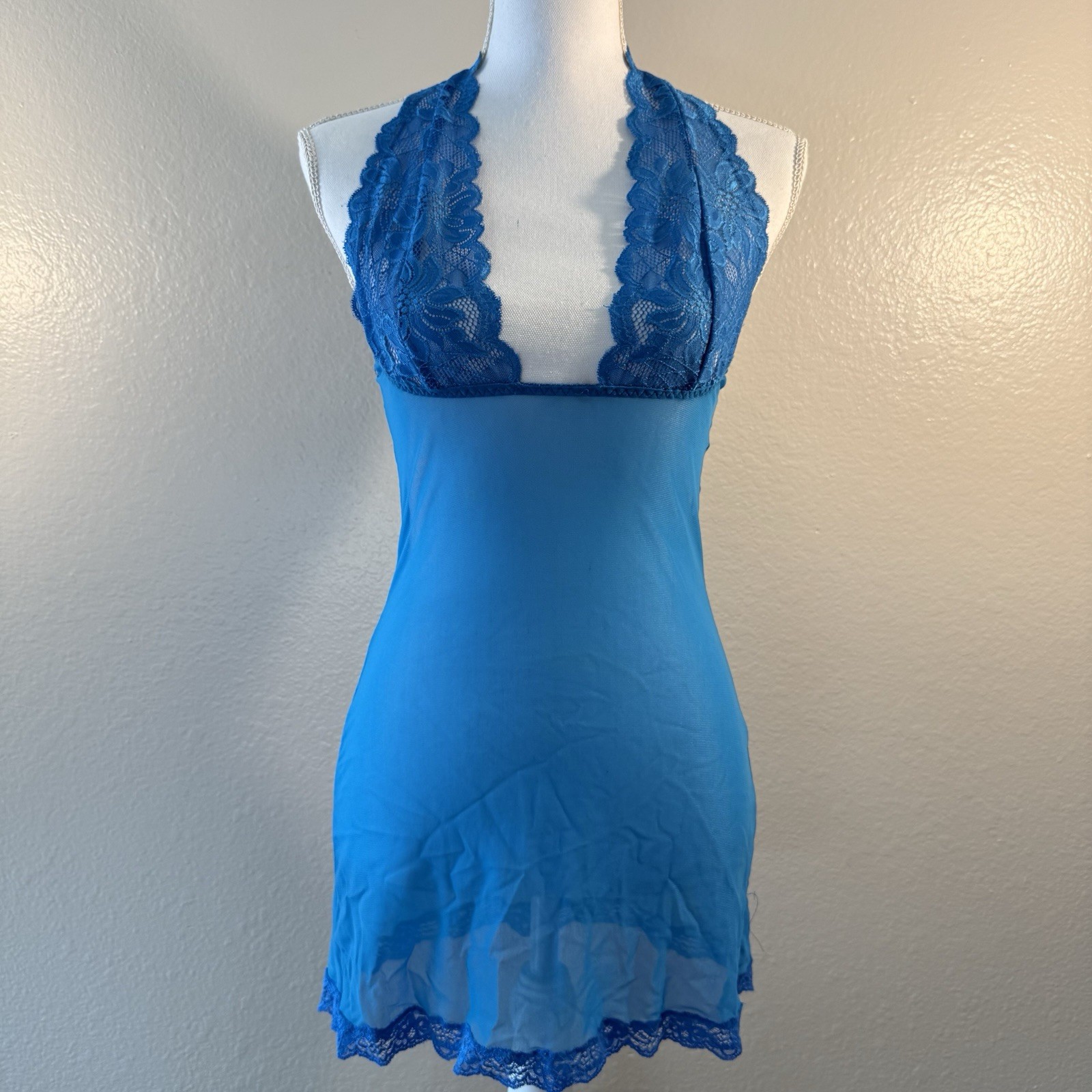 Rare Vintage Y2K Fredricks Of Hollywood Blue Halter L… - Gem