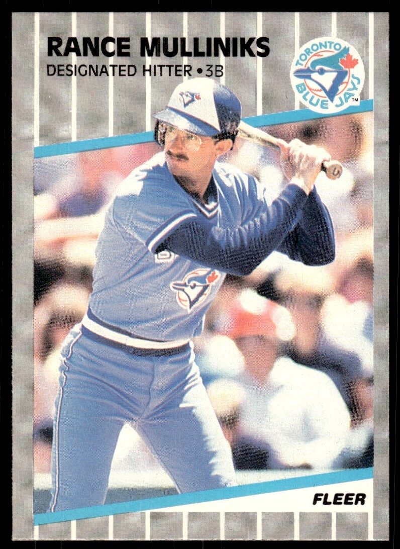 1989 Fleer Baseball Card Rance Mulliniks Toronto Blue Jays #242 | eBay