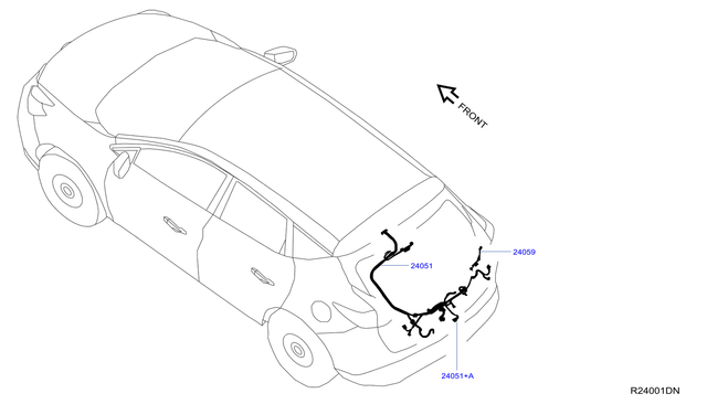 Genuine Nissan Harness Sub Front Bumper 240339UF0A / 24033-9uf0a OEM ...