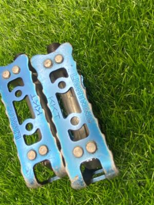 Used BMX Blue KKT Lightning Pedals 9/16 for 3 PIECE CRANKS sugino dx ...