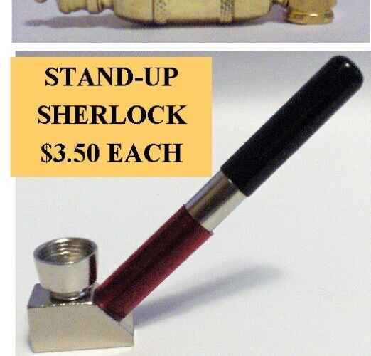 WHOLESALE LOT OF 30 Metal Smoking Pipes{6 each of 5 styles}+20 caps ...