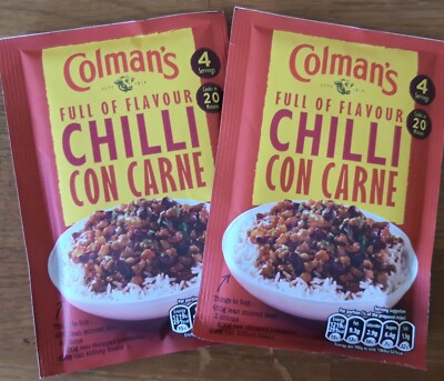 COLMAN'S 2 PACKETS OF CHILLI CON CARNE RECIPE SAUCE MIX (2x50g) | eBay UK