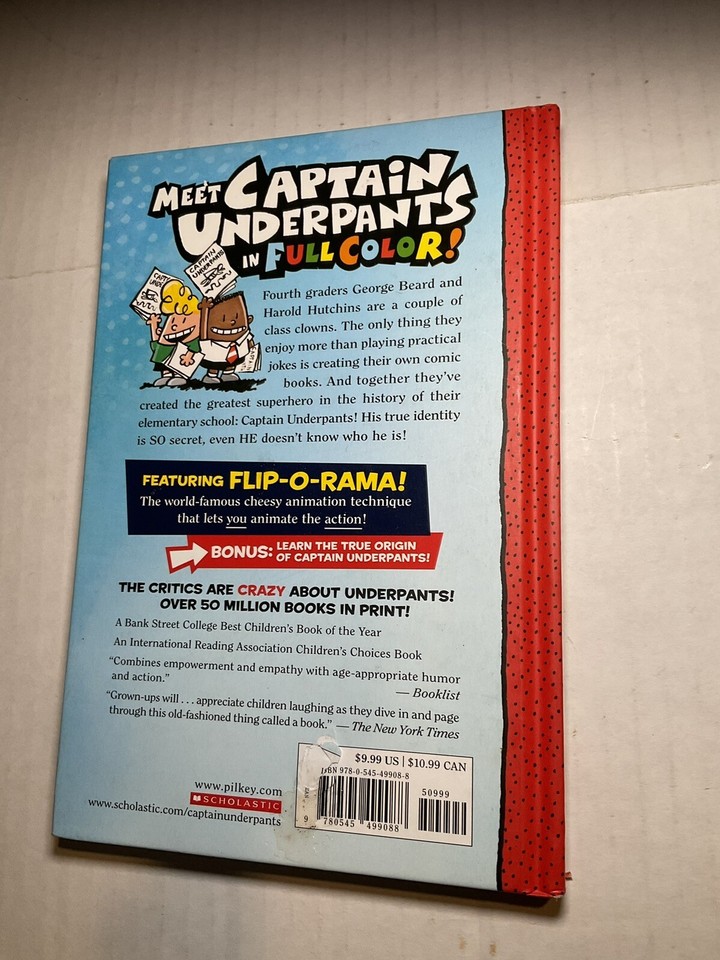 Adventures Of Captain Underpants 1st EPIC novel Hardcover, SIGNED BY ...