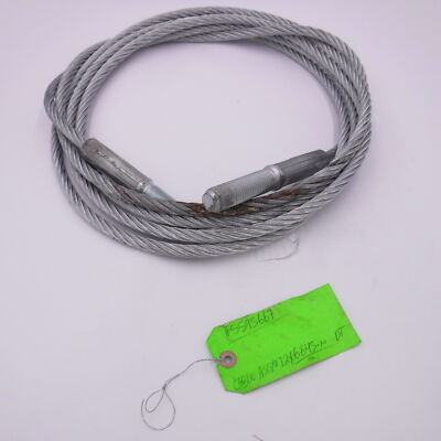 16' Long Lift Cable for HD-12X / B-Series Cable Dia. 1/2" 7/8" Threaded ...