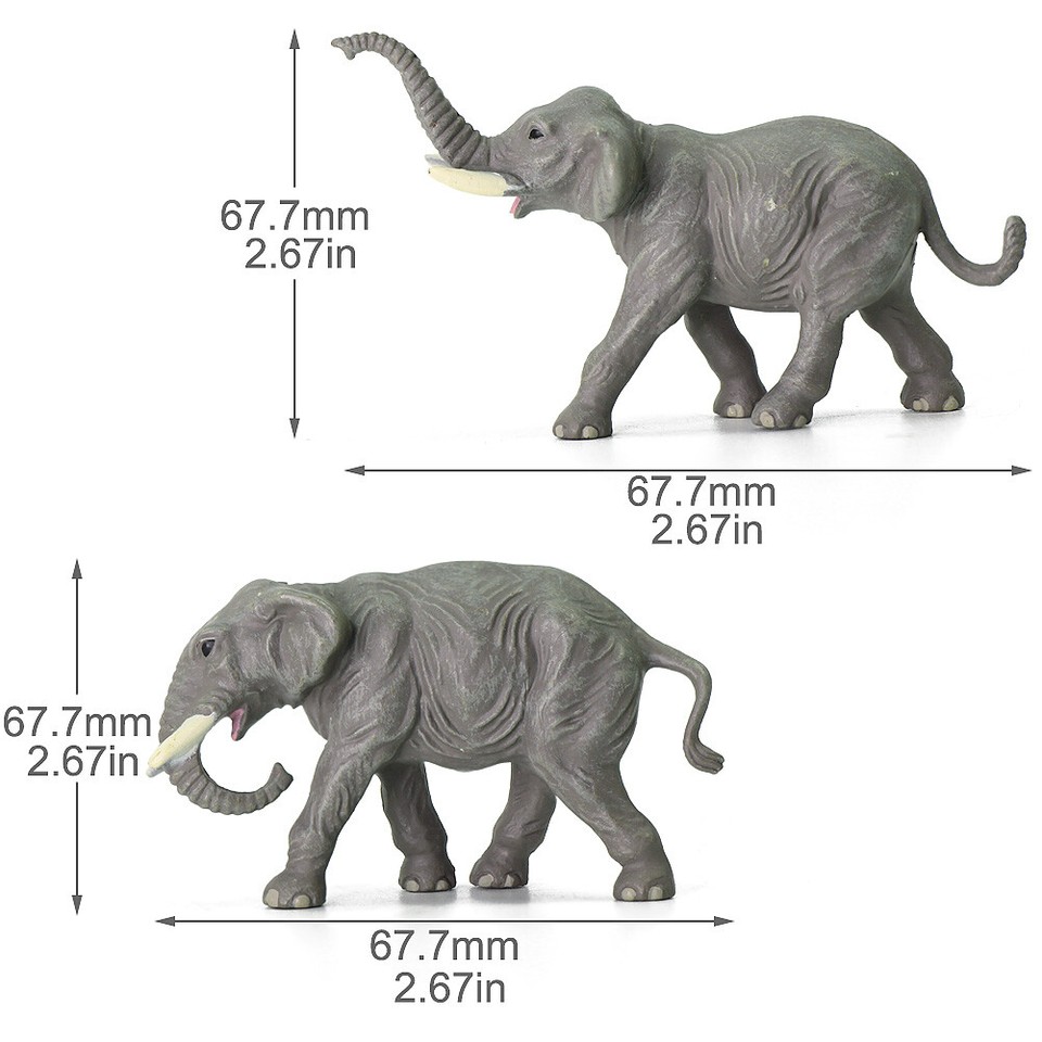 10pcs Model Railway 1:87 Well Painted Elephant PVC Animals HO Scale ...