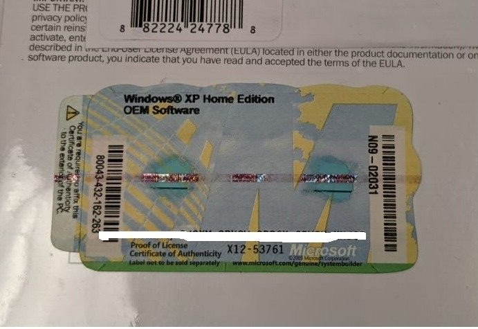 MICROSOFT WINDOWS XP HOME FULL w/SP2 OPERATING SYSTEM OS MS WIN =NEW ...