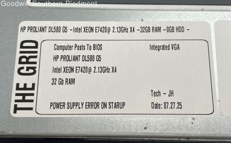 HP PROLIANT DL580 G5 Intel Xeon E7420 2.13 GHz X4 32 GB RAM No HDD ...