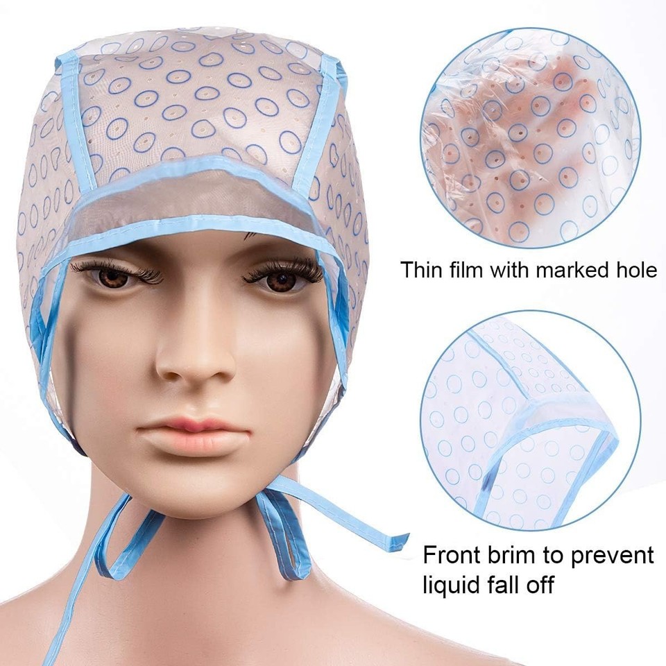 Hair Colouring Highlighting Cap, 2 Hair Disposable Cap, 2 Hook and Hair ...