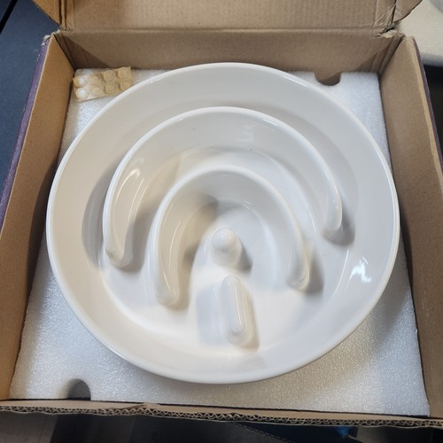 Le Tauci Pet Dog Slow Feeder Bowl Ceramic Puzzle Dog Food Bowl for Sm ...