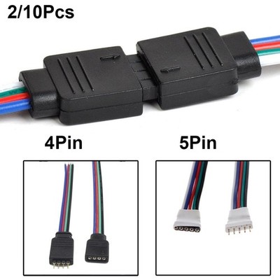 Pcs Hot LED Strip Light Cable 4 pin 5 Pin Male Female Connector Adapter ...