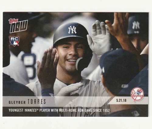 2018 Topps Now Gleyber Torres Youngest Yankee Player Multi Hr Game ...