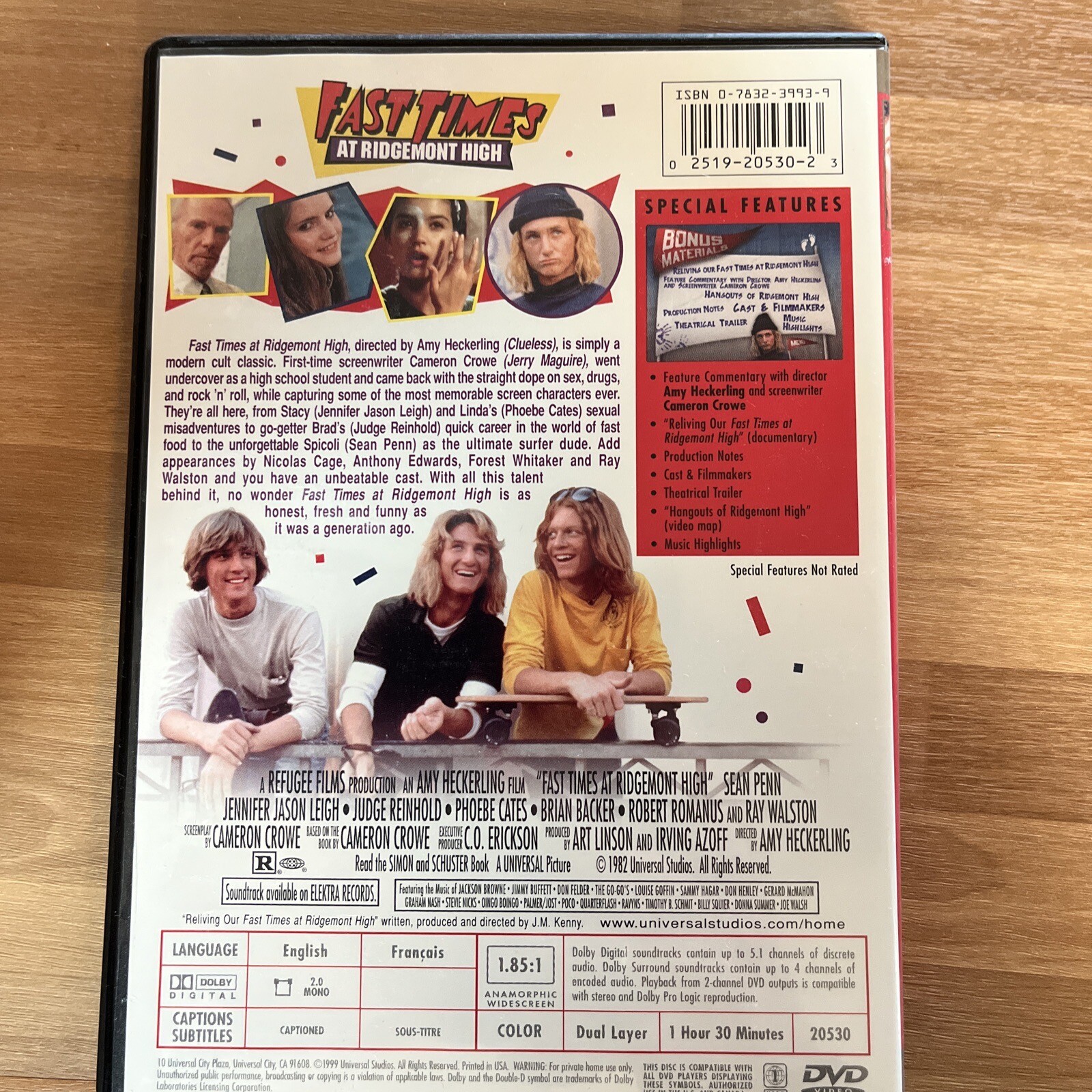 Fast Times at Ridgemont High (DVD, 1999, Widescreen Collectors Edition ...