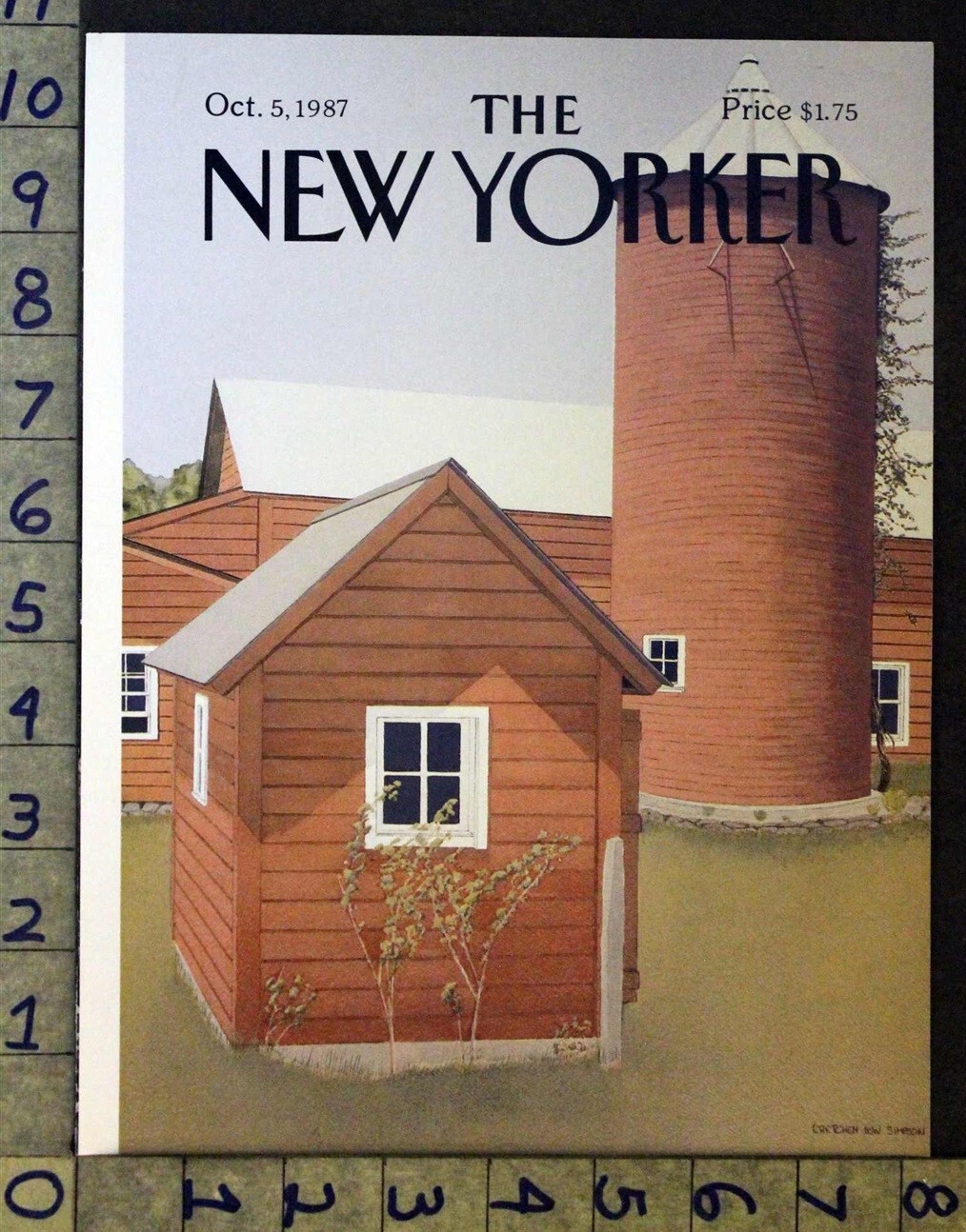 1987 FARM BARN SILO ARCHITECT GRETCHEN DOW SIMPSON ART NEW YORKER COVER ...