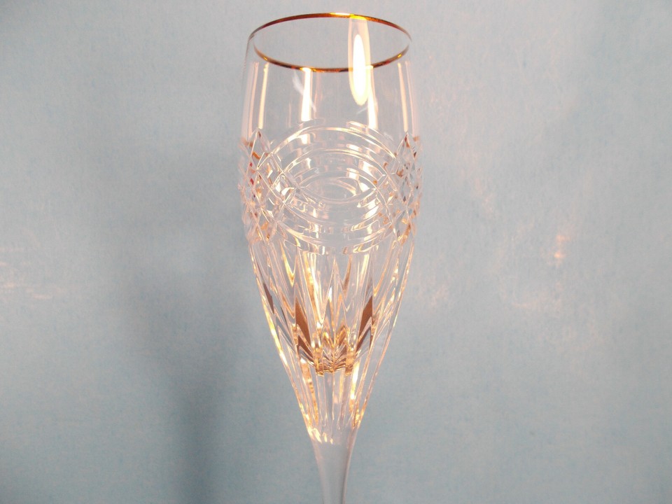 MIller Rogaska Crystal Trellis Gold Pattern Champagne Flute 9 5/8" | eBay