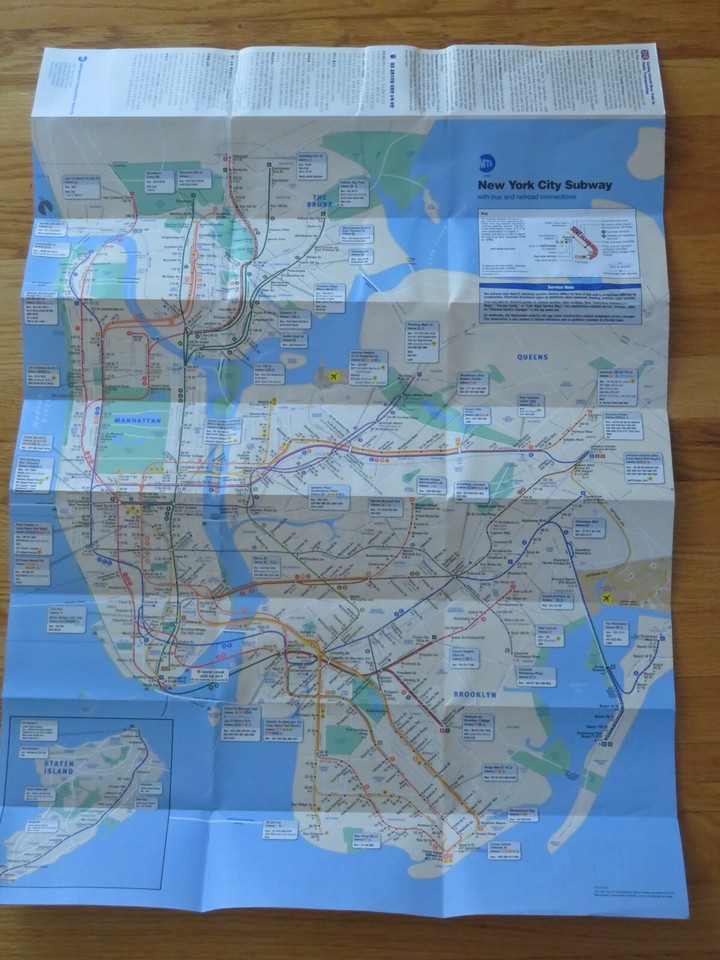 New York City MTA Map Subway Bus Train Rail 2013 = | eBay