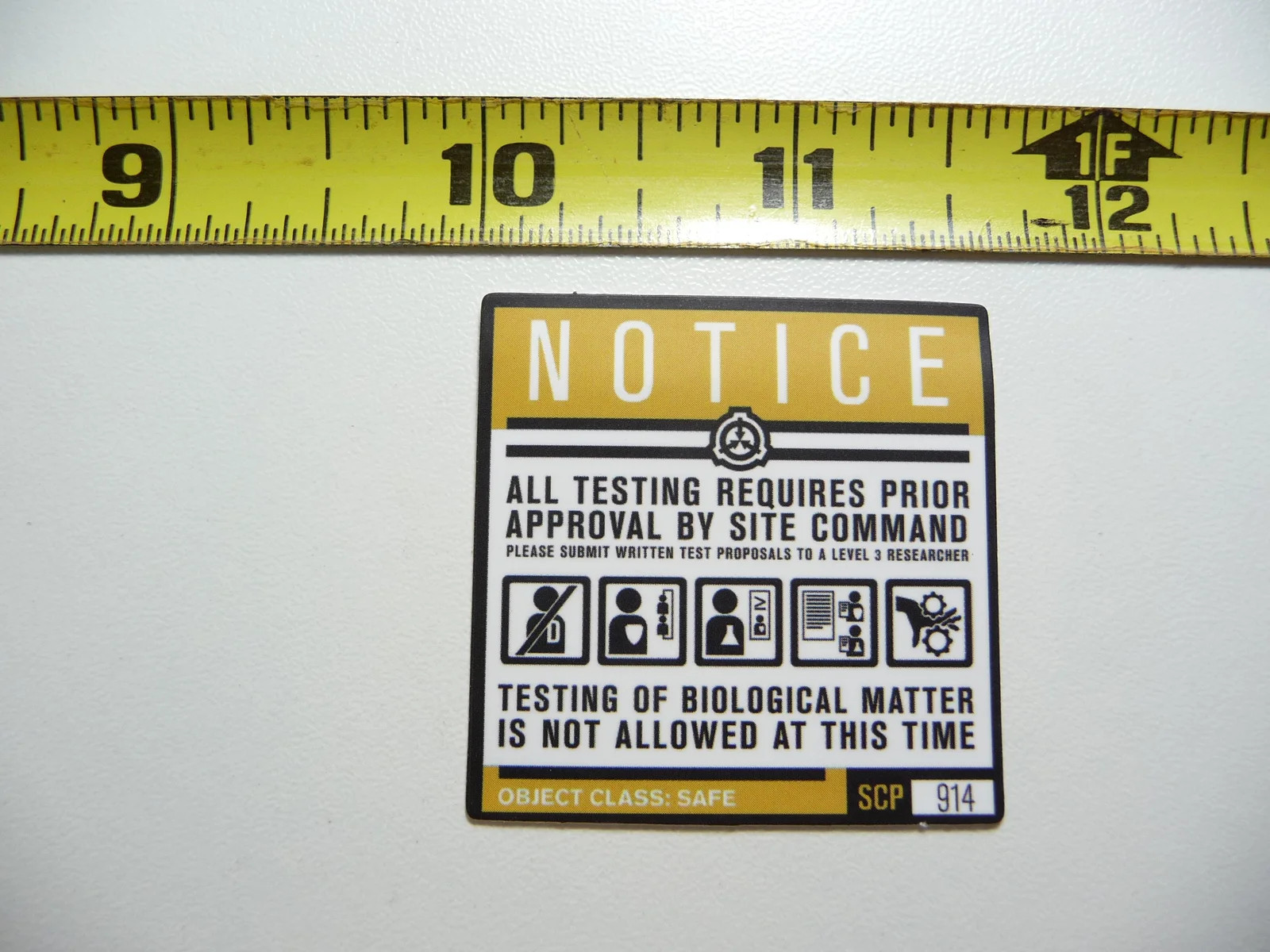 NOTICE ALL TESTING REQUIRES PRIOR APPROVAL SMALL STICKER DECAL LITTLE ...