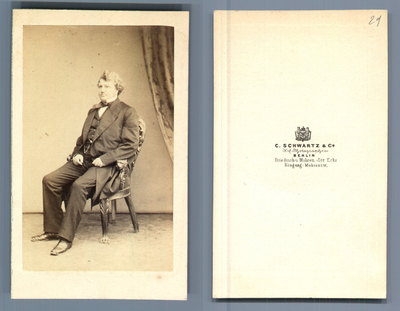 C. schwartz, Berlin a man cdv vintage albumen business card, drawing ...