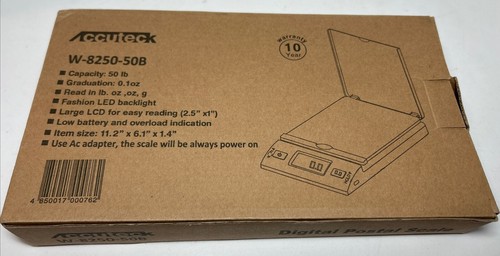 Accuteck 50 Lb All-In-One Black Digital Shipping Postal Scale W-8250 ...