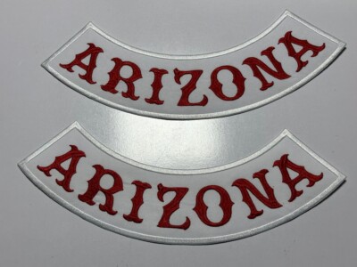 Arizona Rocker Motorbike Iron On / Sew On Embroidered Patch W 14.55 X H ...